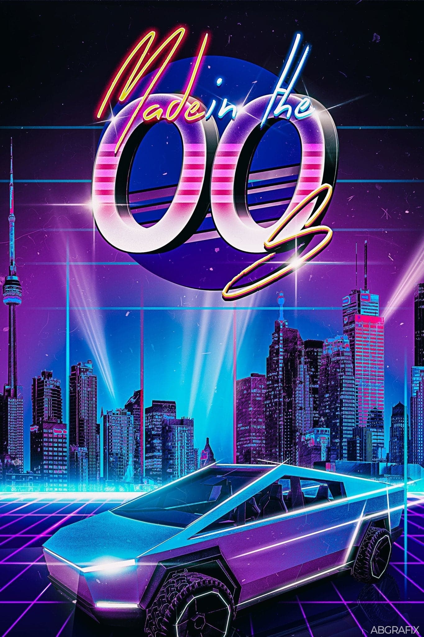 Cybertruck ‘Made in 2000’s’ Retro Poster – Posters Plug